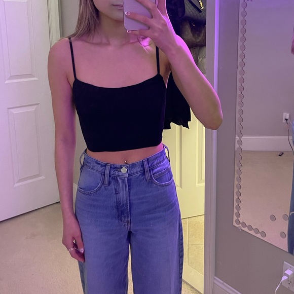Tops | Black Cropped Bustier Top | Poshmark